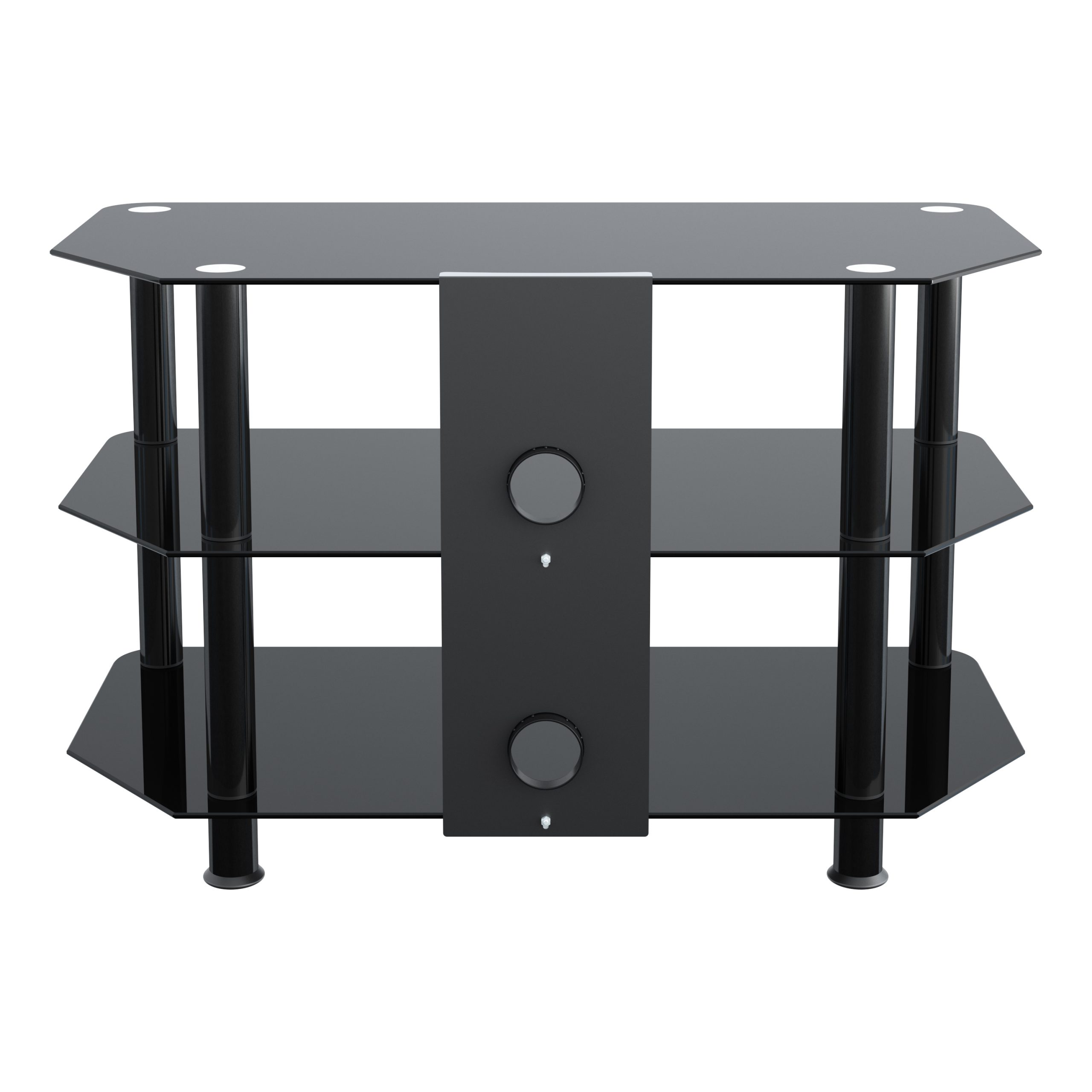KST80BBCM: Glass Corner TV Stand with Cable Management - Mahara Home