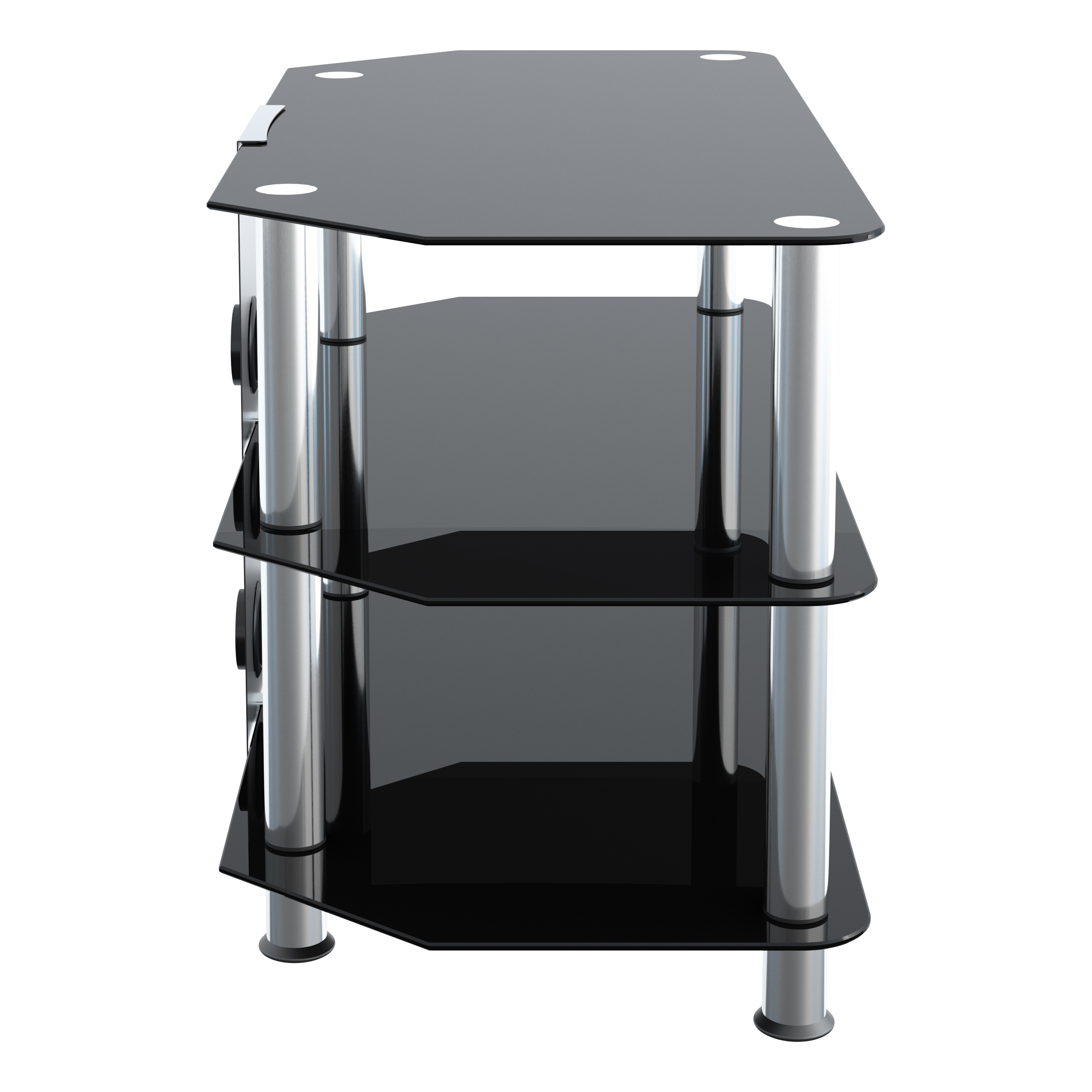 KST80BSCM: Glass Corner TV Stand with Cable Management - Mahara Home